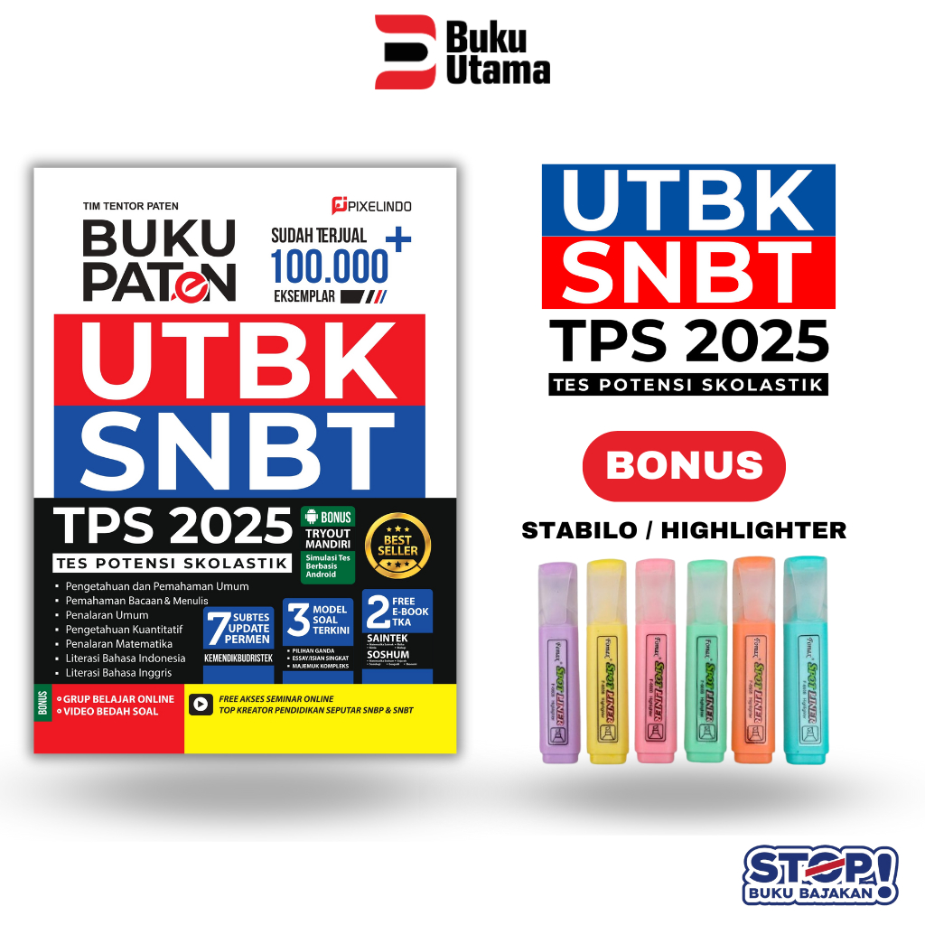 สิทธิบัตร BOOK UTBK SNBT TPS SKOLASTIC TEST 2025 - PIXILINDO | Shopee ...