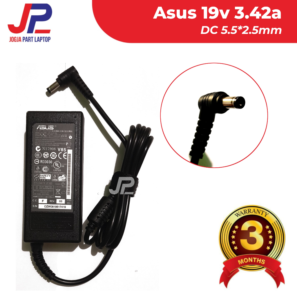 เครื่องชาร์จแท้ Asus A42 A43 X43 X44 19v 3.42a 5525 Standard | Shopee ...