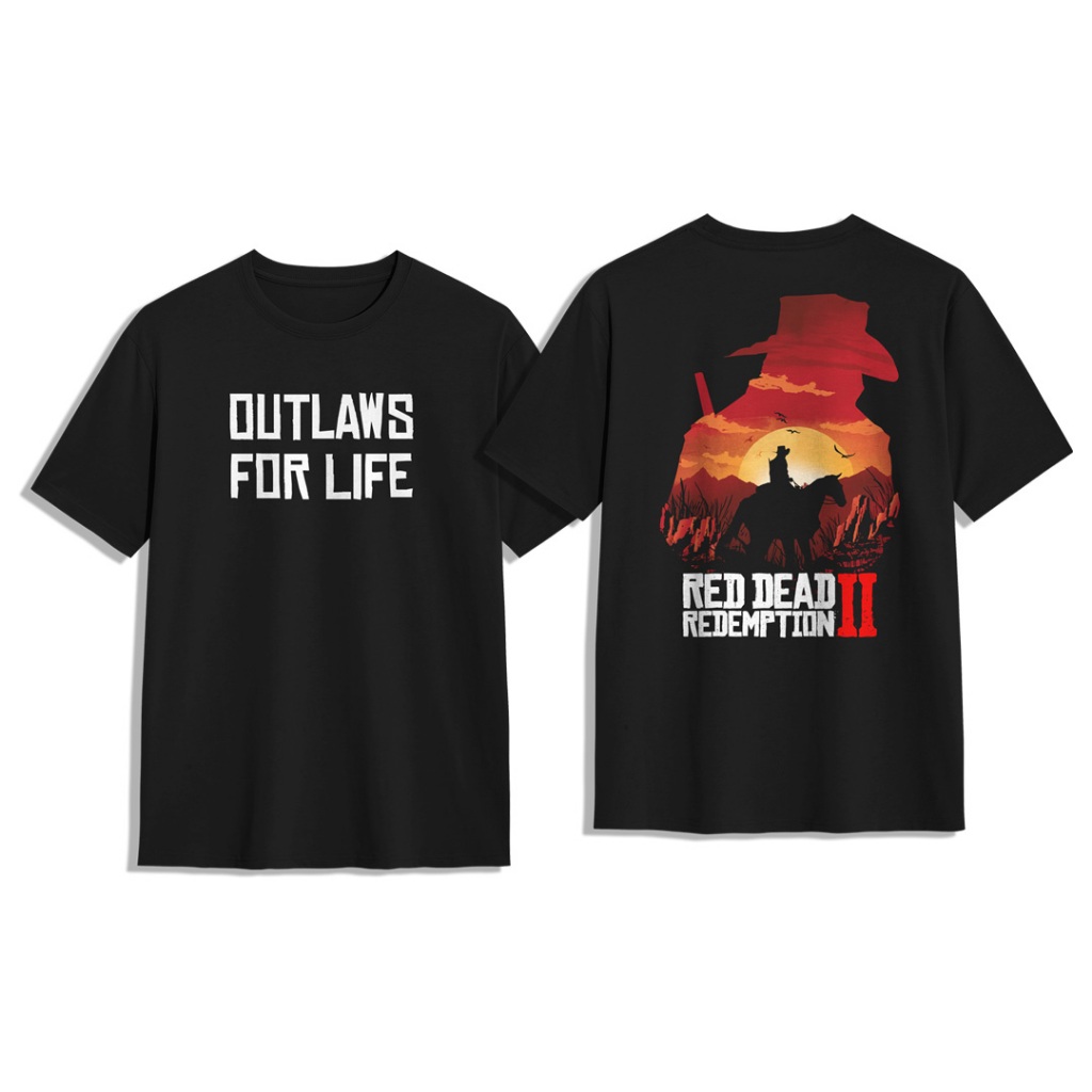 Red Dead Redemption II เสื้อยืดเกม Tshirt RDR 2 Outlaws สําหรับ Life ...
