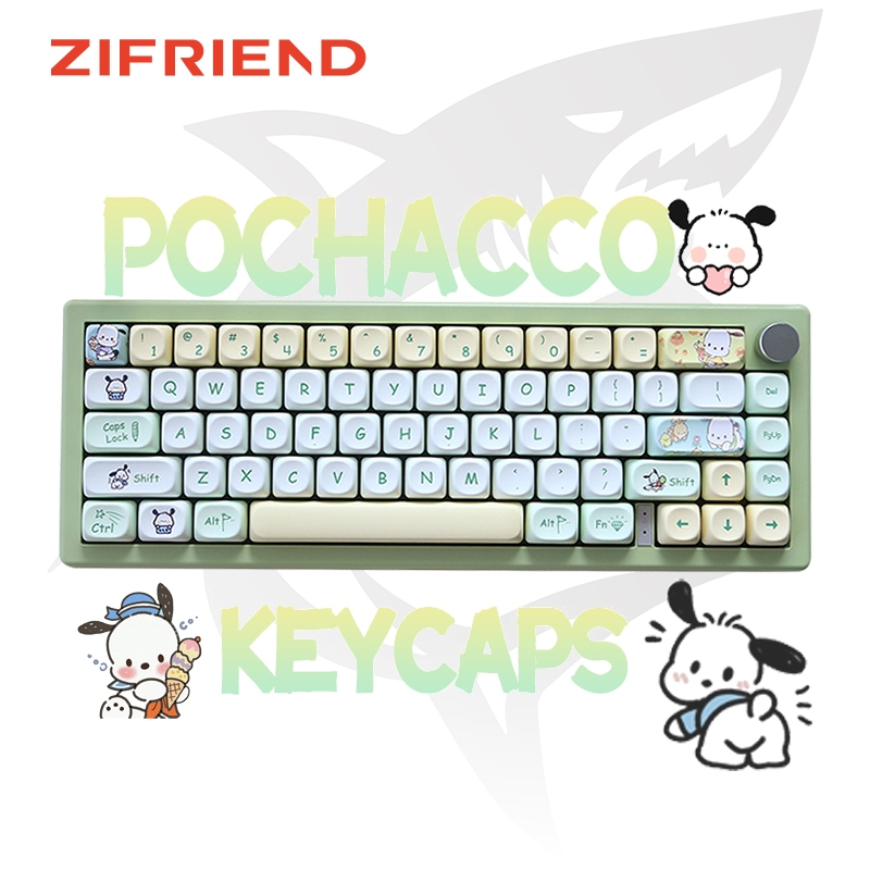 Zifriend Pochacco 140 คีย์โปรไฟล์ XDA PBT Keycaps ชุดคีย์บอร์ดเครื่องกล ...