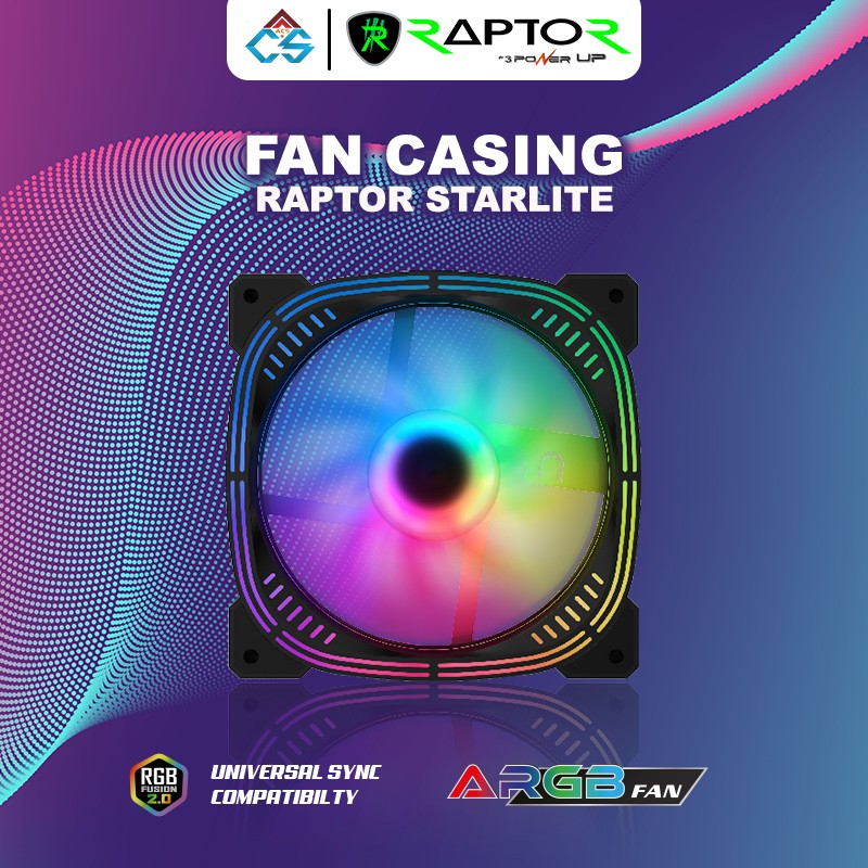 Raptor STARLITE BLACK ARGB LED Gaming Casing Fan 12Cm - พัดลม ARGB ...