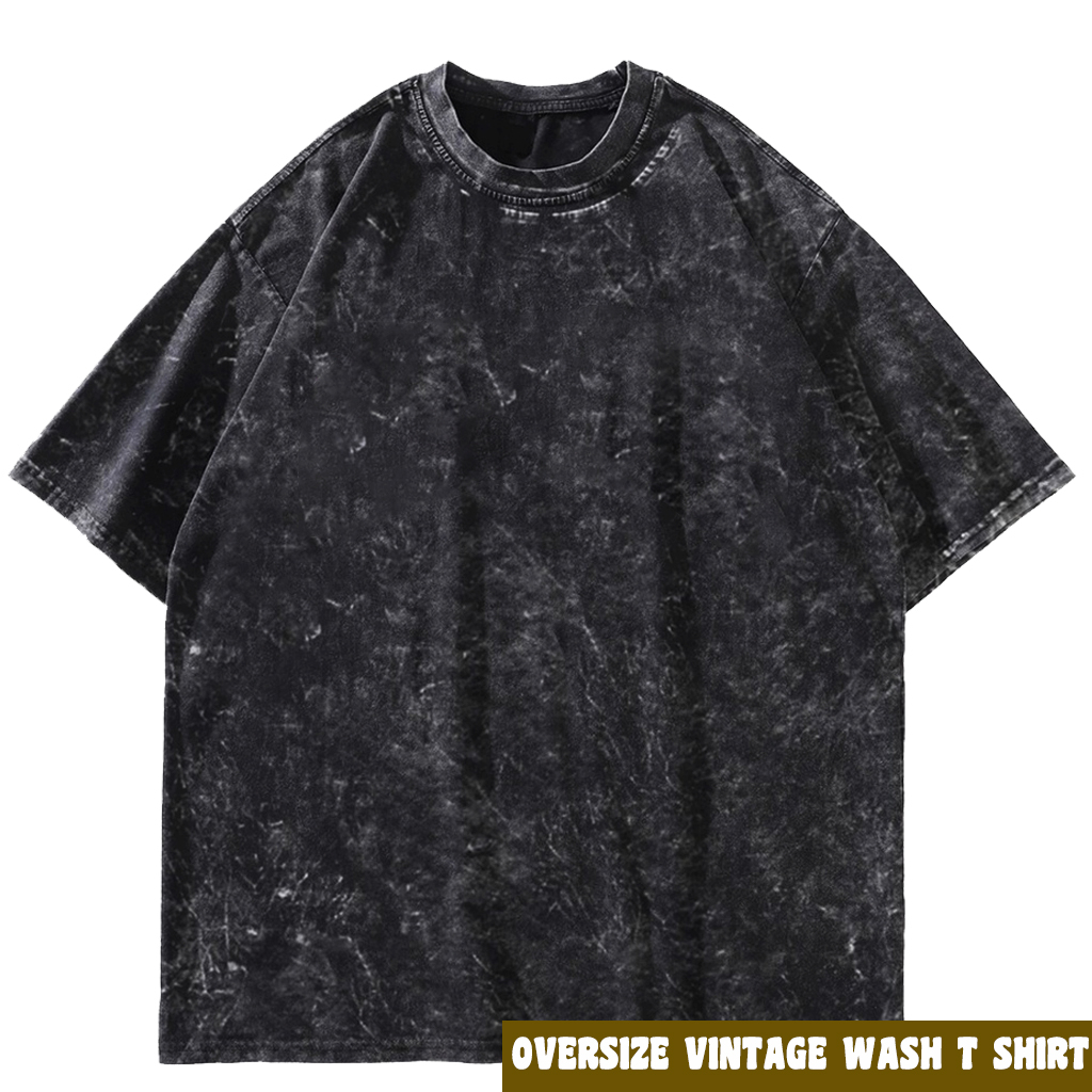 เสื้อยืดโอเวอร์ไซส์ Vintage Wash Plain | Shopee Thailand
