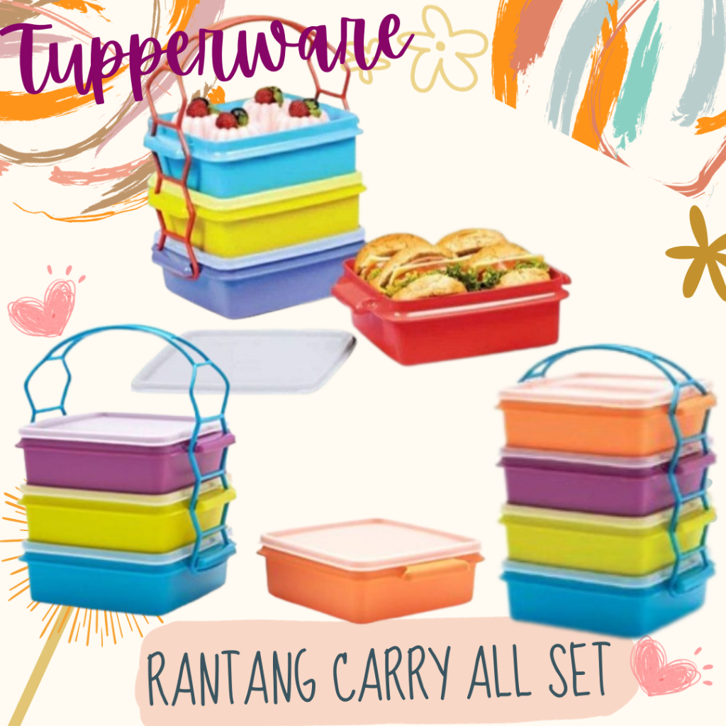 Tupperware Rantang Carry All Set (ตะกร้าซ้อน) | Shopee Thailand