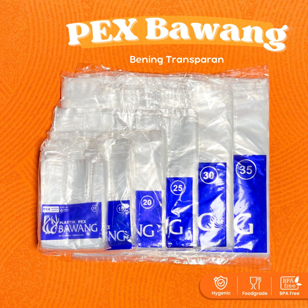 [แพ็ค] ถุงพลาสติกหัวหอม PEX ใส ขนาด 10 15 20 25 30 35 โปร่งใส / ถุงพลาสติกใส PE / หัวหอม PEX ...