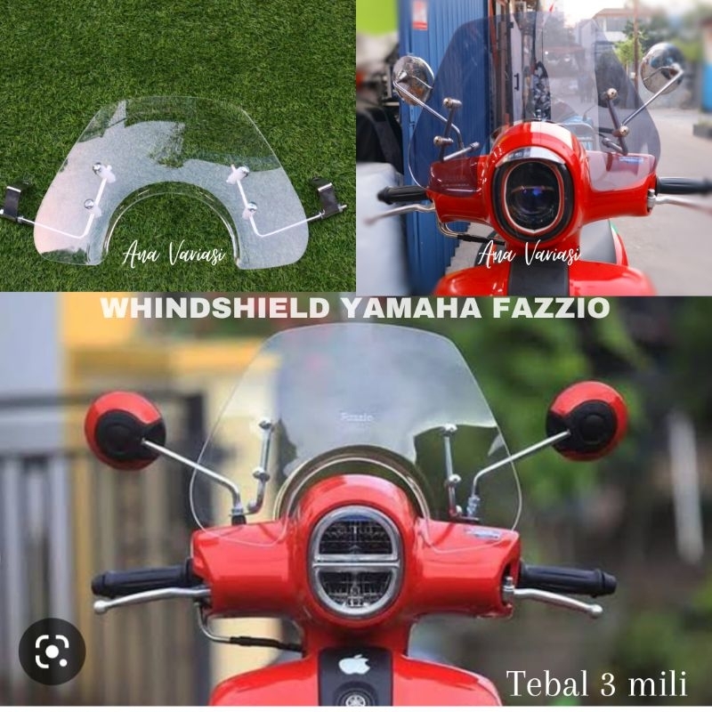 Yamaha fazzio visor one sett whindshield fazzio 3 milli หนา Yamaha ...