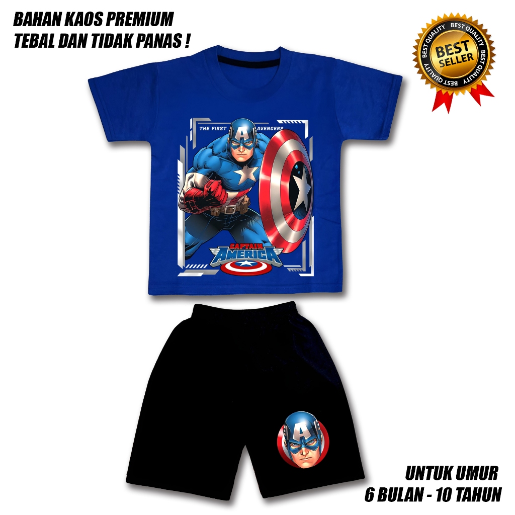 CAPTAIN AMERICA SUPERHERO BOYS SET BLACK TROUSERS PREMIUM MATERIAL ...
