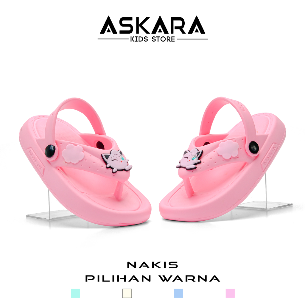Aks - รองเท้าแตะเด็กผู้หญิงพร้อมสายรัดหลัง Pikachu Character NAKIS 1-4 ...
