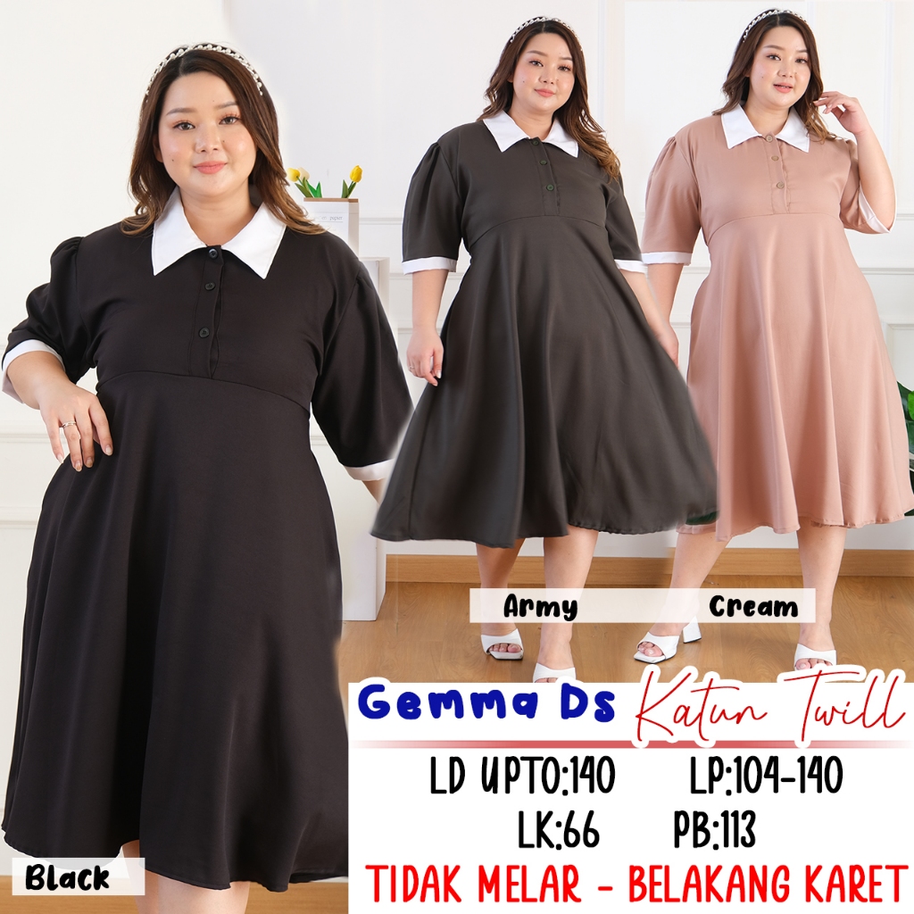 Gemma DS DRESS ผู้หญิง BIGSIZE JUMBO PLUS SIZE | Shopee Thailand