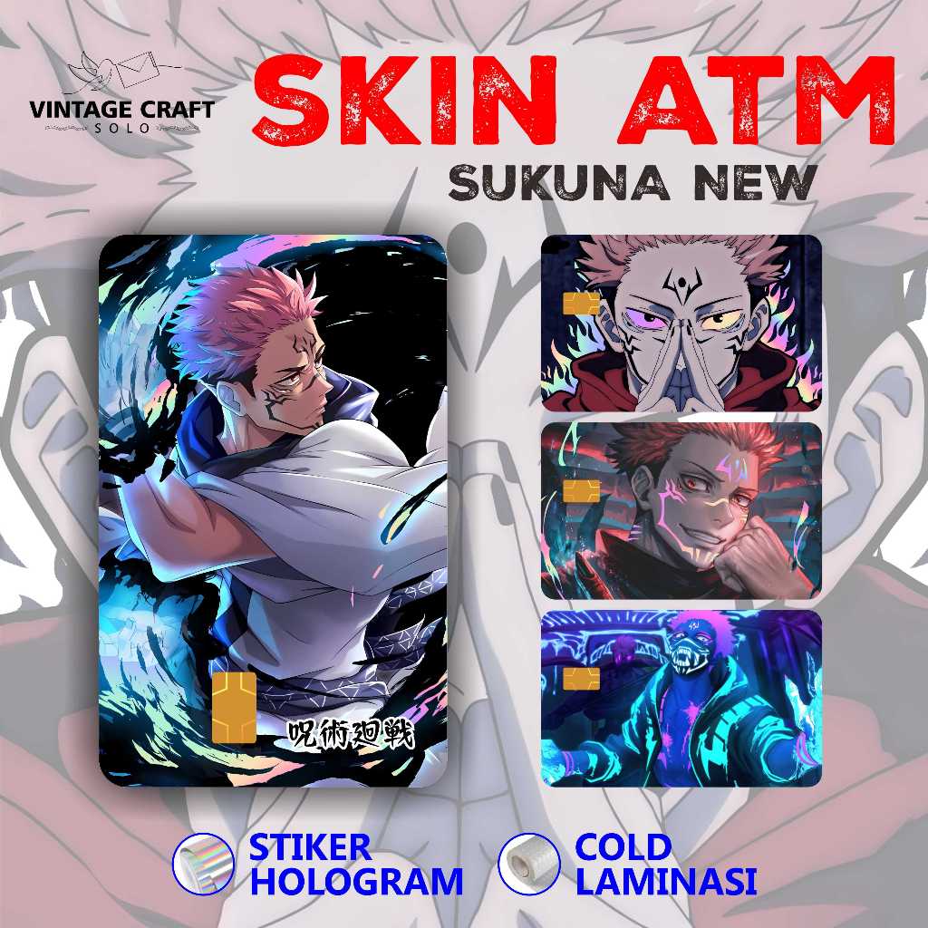 Sukuna Jujutsu no Kaisen Hologram Premium ATM Skin Card Sticker ฉบับ ...