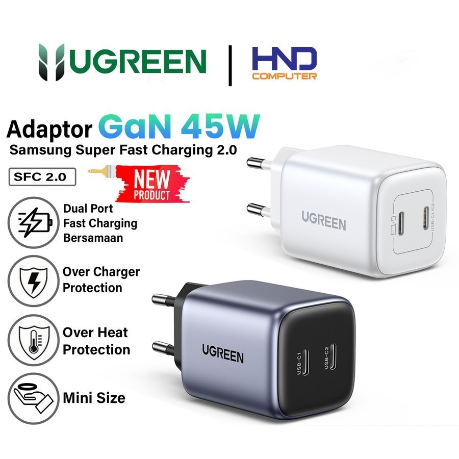 Ugreen GaN 45W Type C PD Fast Charging Adapter หัวชาร์จ - 15327/90573 ...