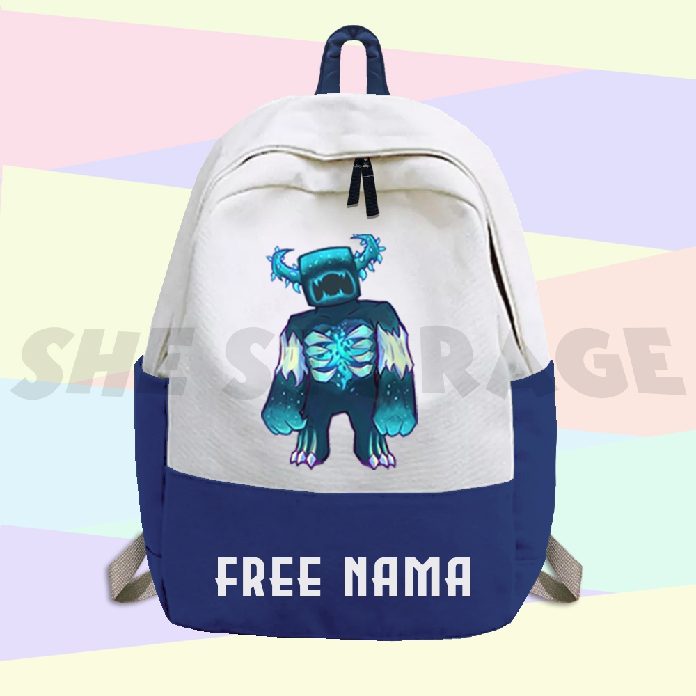 (ฟรี NAME PRINTING) CHILDRENS BACKPACK / WARDEN MINECRAFT CHILDRENS ...