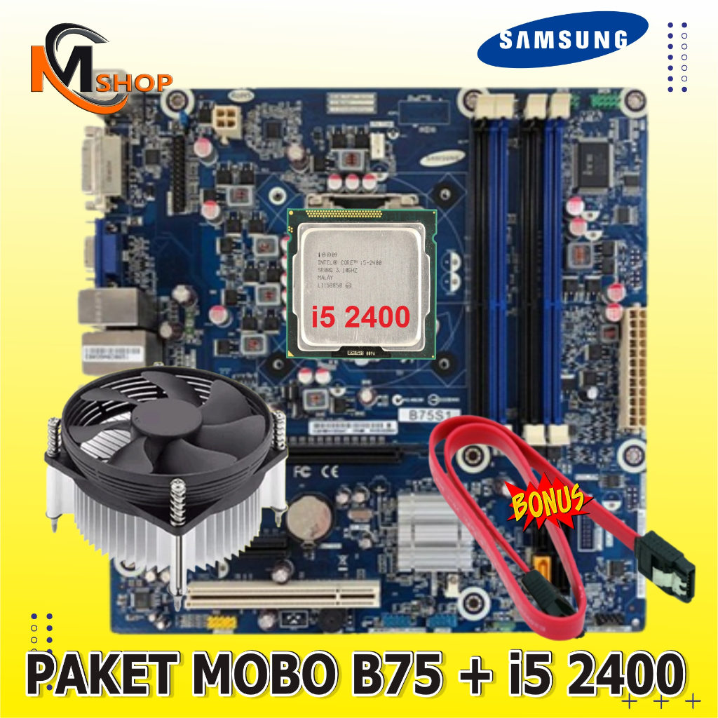 เมนบอร์ด พร้อมพัดลม สําหรับ Mobo B75 LGA 1155 DDR3 Sandy Bridge i5 2400 ...