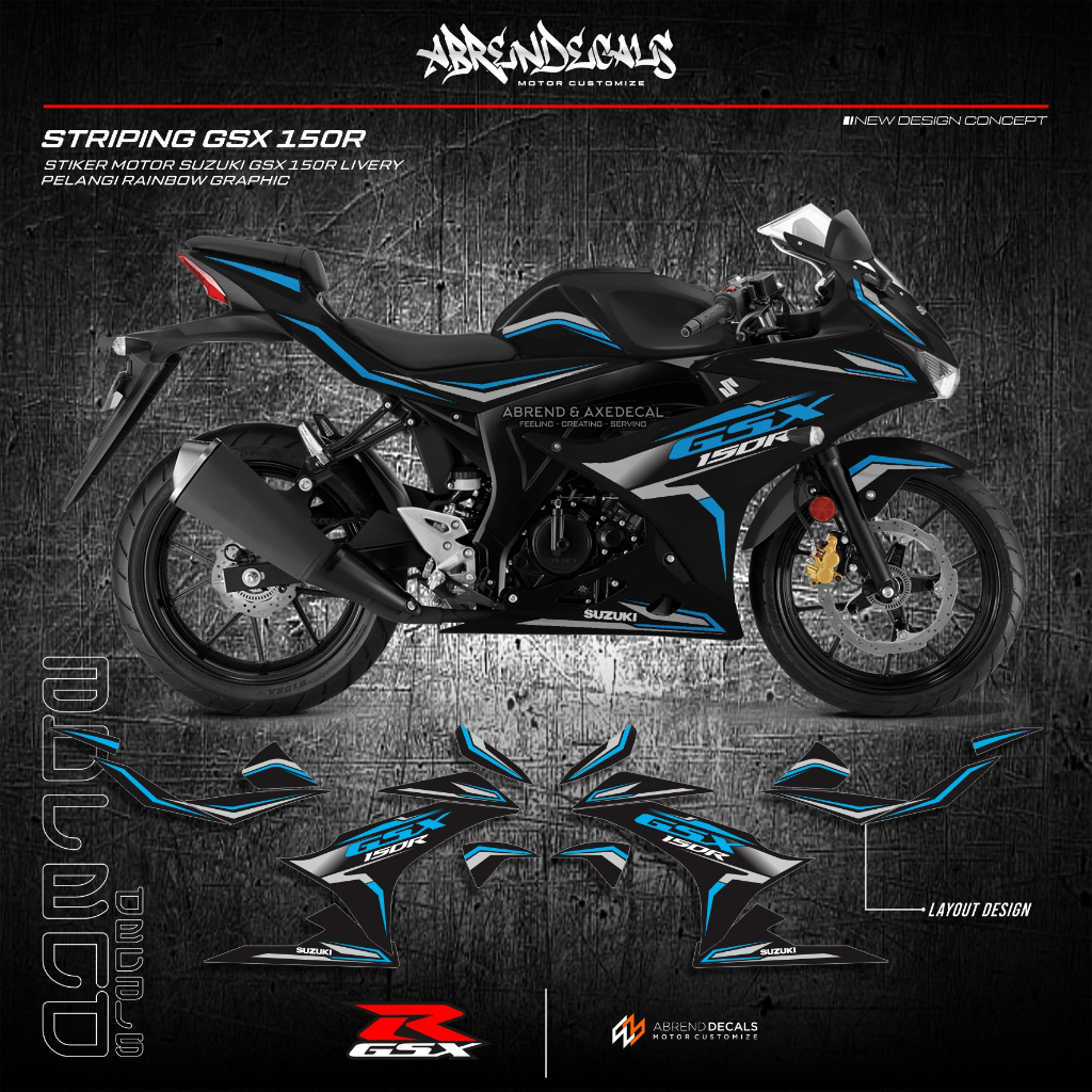 Striping GSX 150R RAINBOW GRAPHIC/SUZUKI GSX 150R สติกเกอร์รถ ...