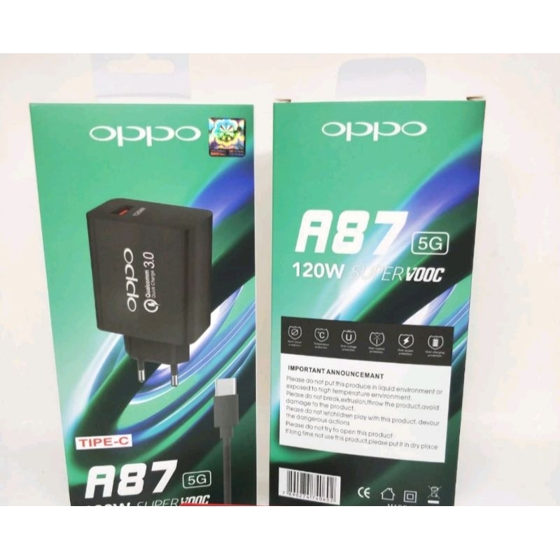 ที่ชาร์จ Oppo a87 5G Super Vooc สําหรับ Type C Travel Charger Casan ...