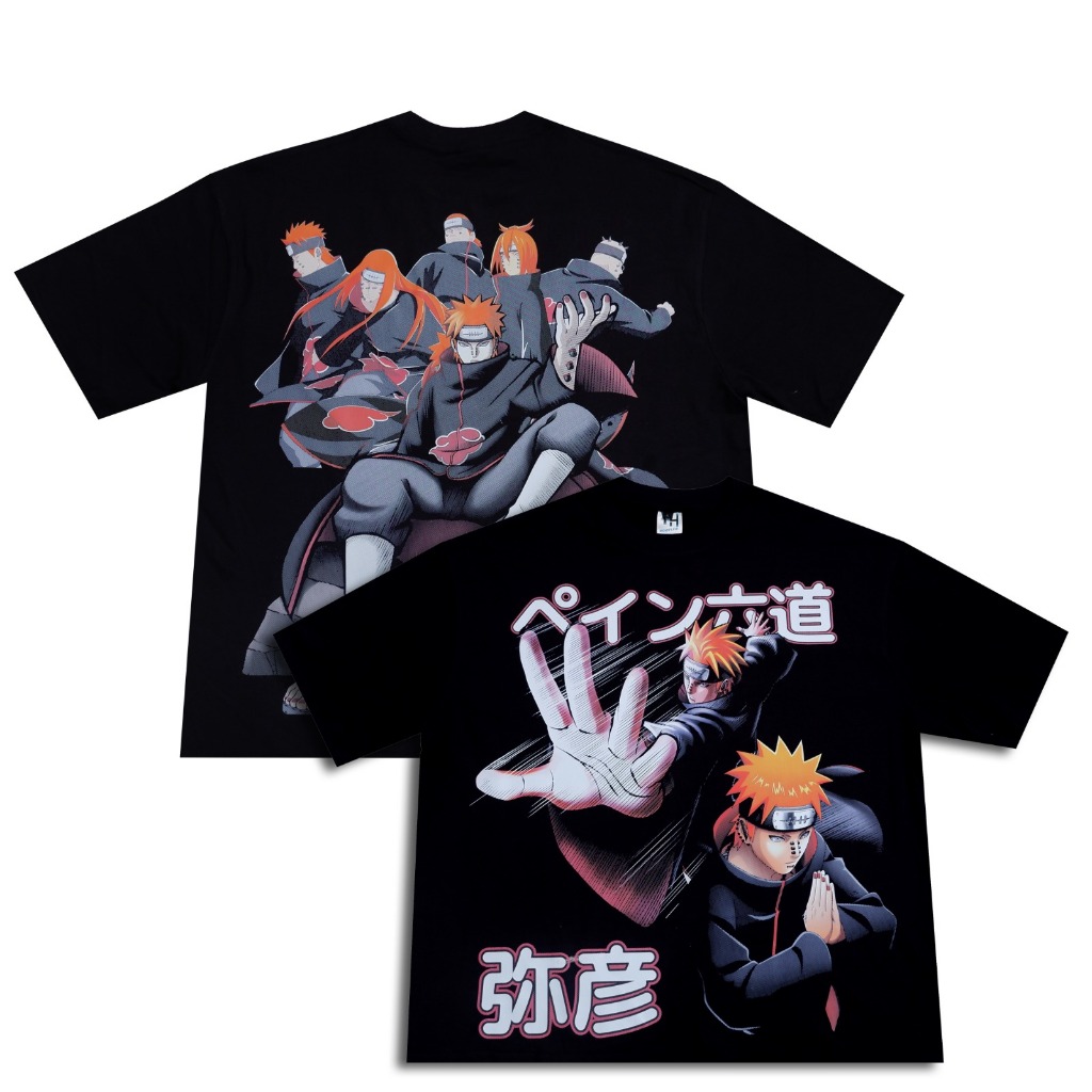 เสื้อยืด Pain Rikudo Akatsuki Naruto Kaos VIntage Bootleg Oversize ...