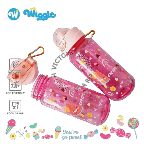 Wiggle การออกแบบล่าสุดขวดขนมหวานสีชมพูกีฬา 670Ml | ขวดน้ําสําหรับเด็ก& 39;s | Shopee Thailand