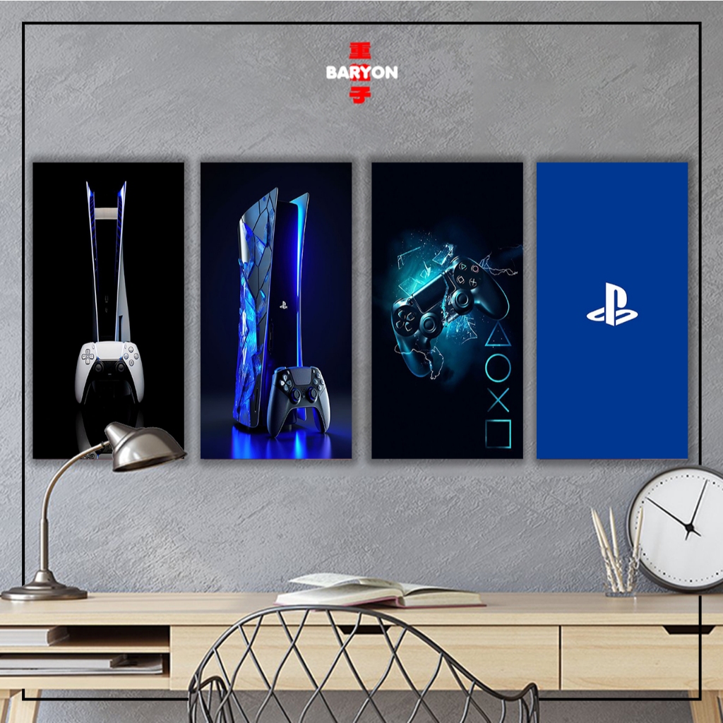 Kayu Baryon ตกแต่งห้อง PLAYSTATION 5/PS 5display โปสเตอร์ไม้ Wall Decor ...