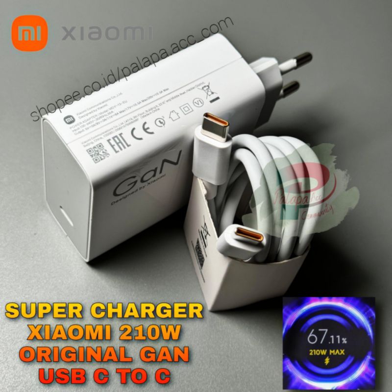 Casan CHARGER Mi TURBO CHARGE 210W TYPE C TO TYPE C REDMI NOTE 9 10 11 ...
