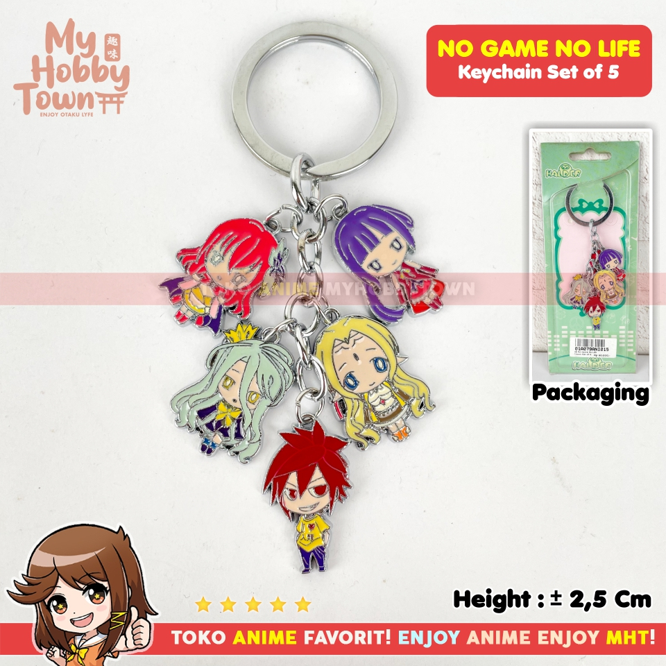 Gantungan อะนิเมะพวงกุญแจไม ่ มีเกม No Life Sora Shiro Stephanie Dola ...