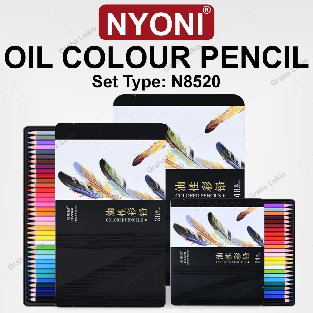 Nyoni Oil Color Pencil N8520 Set 24 / 36 / 48 | Shopee Thailand