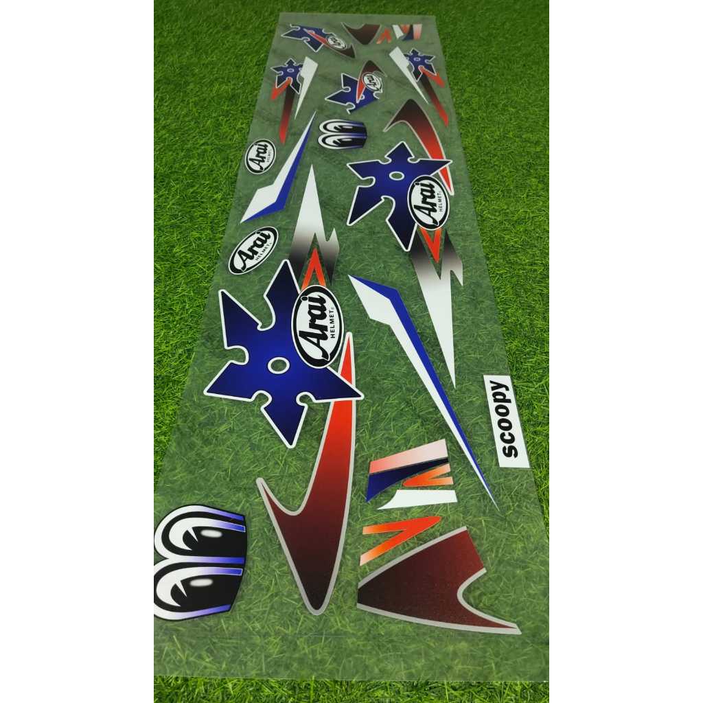 Striping Sticker Scoopy Motip Arai Lis วัสดุโปร่งใส Polet สติกเกอร์ ...