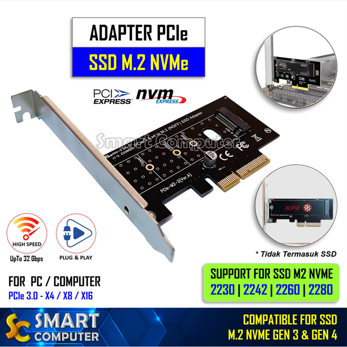อะแดปเตอร์ PCIe เป็น SSD M.2 NVMe 32Gbps M2 PCI Express Card X4 X8 X16 ...