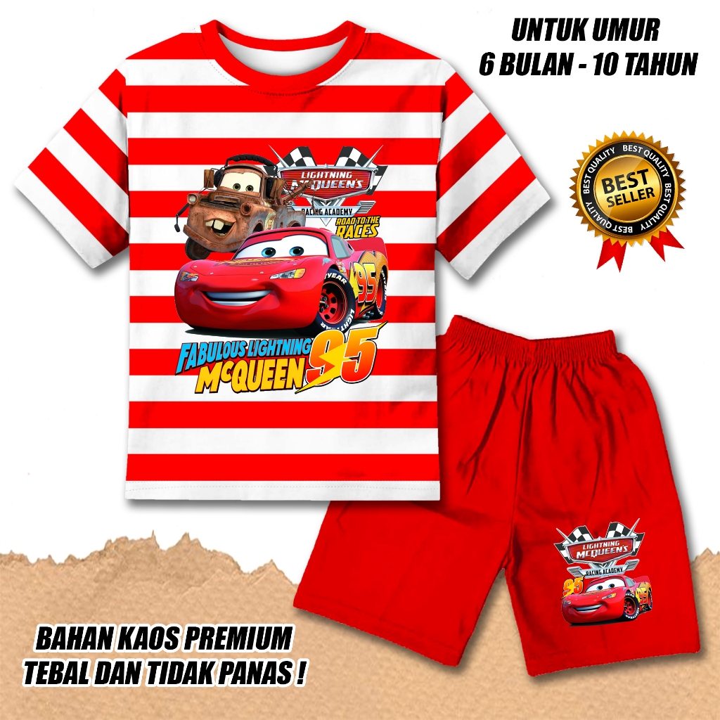 Katun Boys GIRLS SHORT SLEEVED SET CHILDREN& 39;S เสื้อยืด MC QUEEN CAR ...