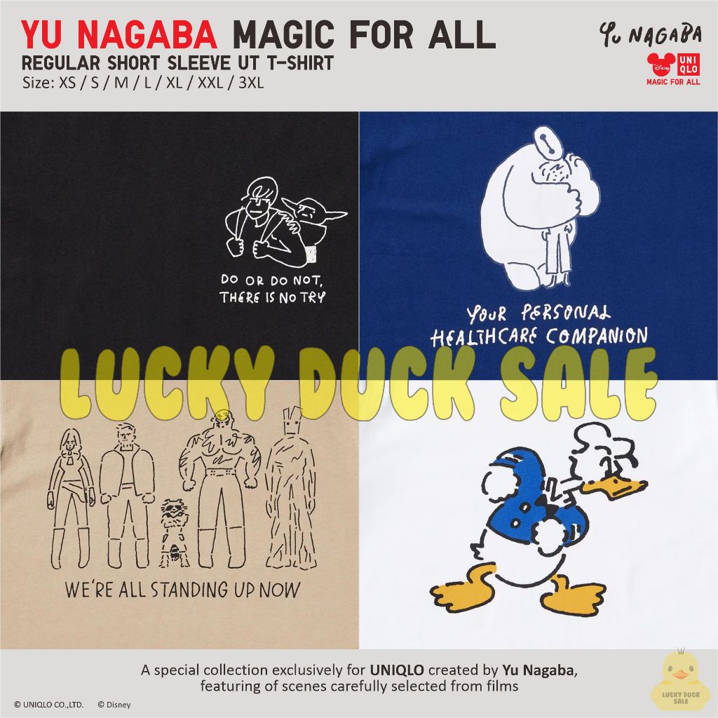 เสื้อ Yu Nagaba UT เสื้อยืดปกติ UNIQLO MFA Donald Marvel Baymax Star ...