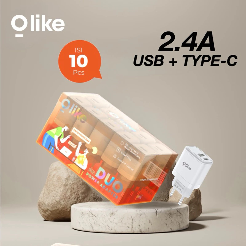 (PER BOX CONTAINS 10PCS) Olike C203 2.4A อะแดปเตอร์ชาร์จ USB-A Dual ...