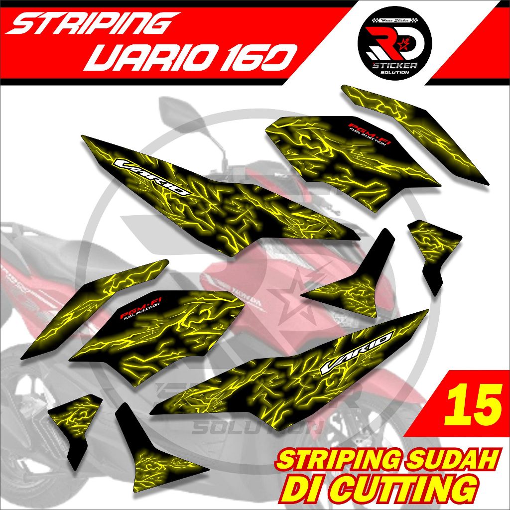 (RD STICKER) STRIPING HONDA VARIO 160 CODE 15 MOTIF LIST LIGHTNING ...