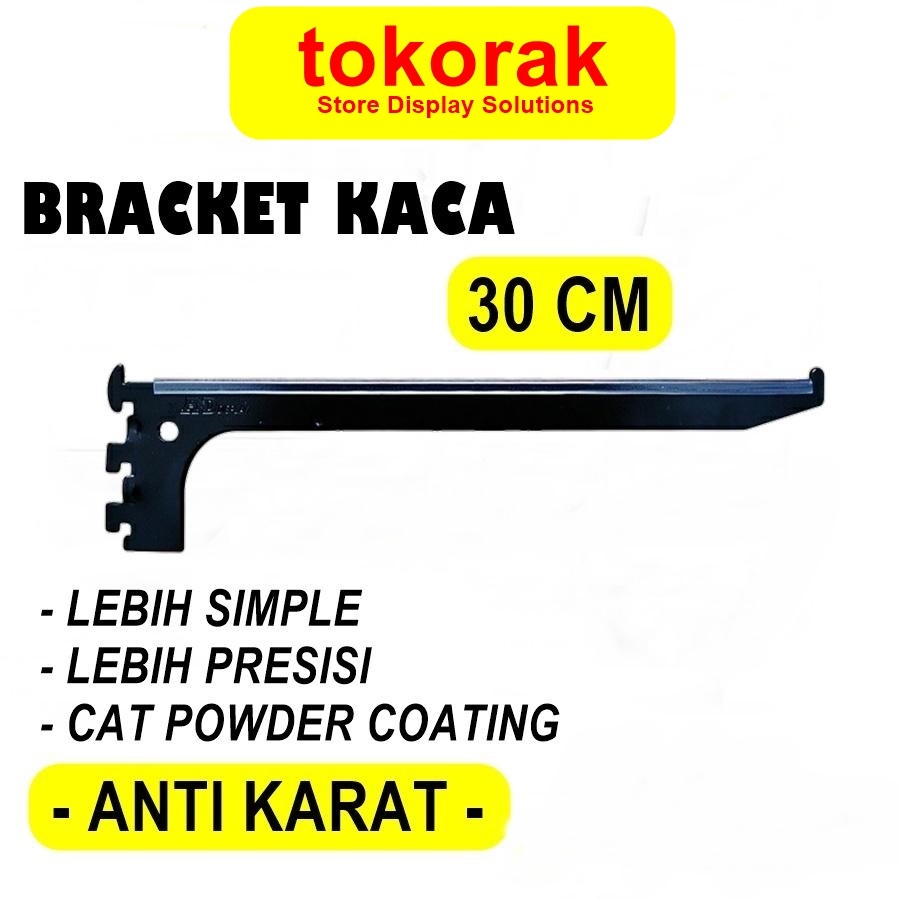 SIKU GLASS BRACKET 30 CM BLACK LEAF ANGLE BRACKET SHELF WALL SHELF 30 ...
