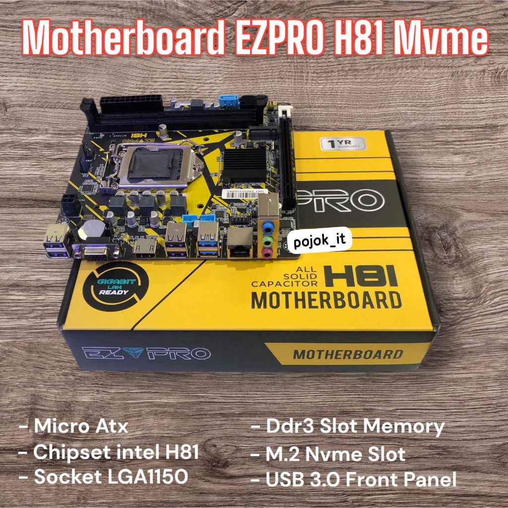 MOTHERBOARD EZPRO / EZ PRO H81 Nvme LGA 1150 DDR3 โปรเซสเซอร์ที่รองรับ ...