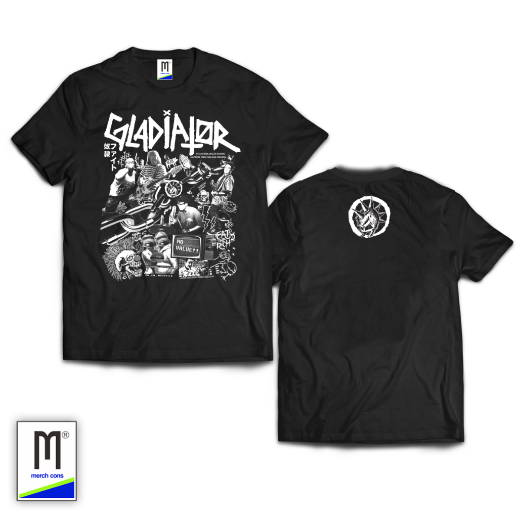 HM286 | เสื้อยืด TAG MERCHCONS GLADIATOR BAND | ขนาดใหญ่ | Shopee Thailand