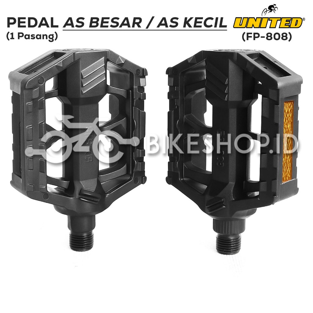 คู่ UNITED FP-808 แป้นเหยียบจักรยาน PVC สีดํากันลื่นพร้อมตัวสะท้อนแสง ...