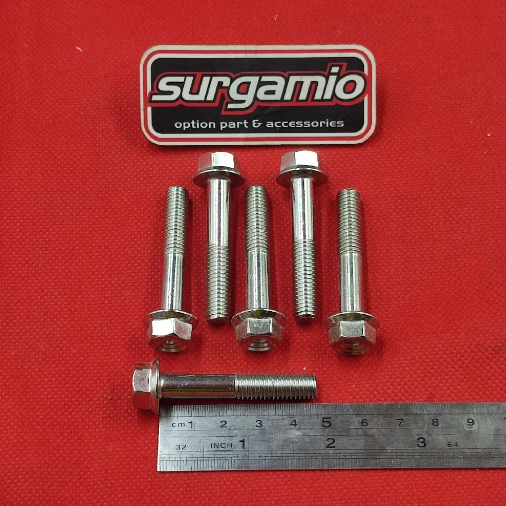 น็อตสลักเกลียวสแตนเลสหกเหลี่ยม 8x45 เกลียว 12 ยาว 4.5 ซม. heng thailand | Shopee Thailand