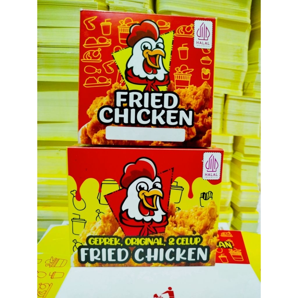 กล่องอาหารกลางวันกระดาษ KFC Ivory XS 100 ชิ้น Dus Geprek ไก่จุ่มกล่อง ...