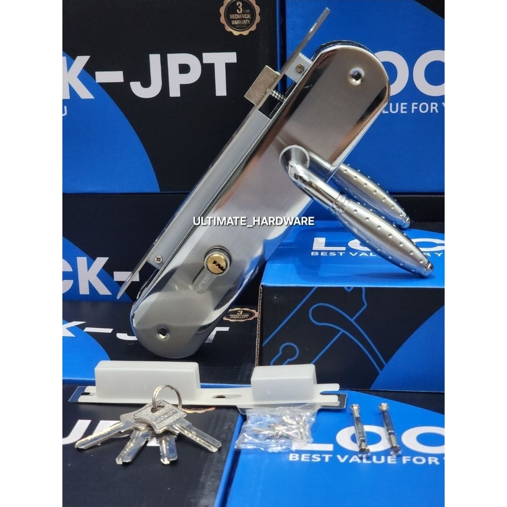 WOODEN ชุดล็อคประตู HANDLE PLATE LOCK JPT KPL JPT J22 NP สแตนเลสสตีล ...