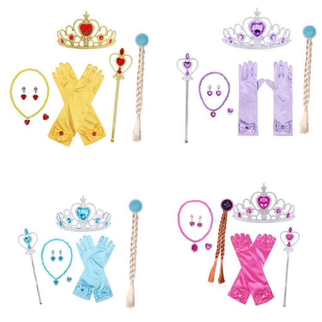AK02 PRINCESS ACCESSORIES 7in1 CROWN HEADBANDS ถุงมือ ANNA ELSA FROZEN ...