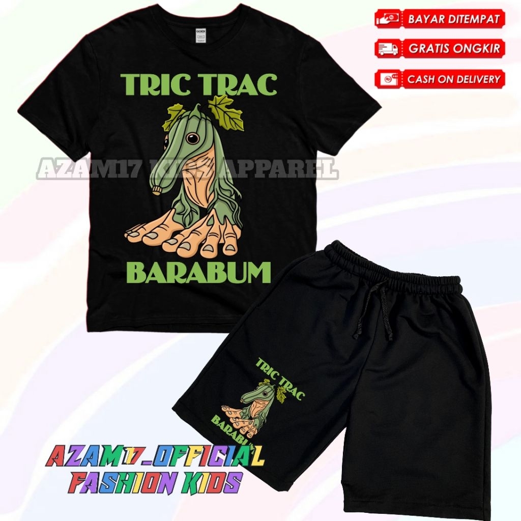 Anomali Tric Trac Barabum กางเกงขาสั้นเด็กชุดเสื้อยืดชื่อฟรี / Anomali Brainrot Tric Trac ...