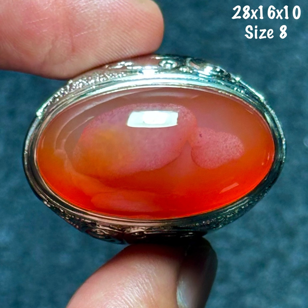 Baturaja Natural Agate Ring with Fish Motif (ต้นฉบับธรรมชาติ) | Shopee ...