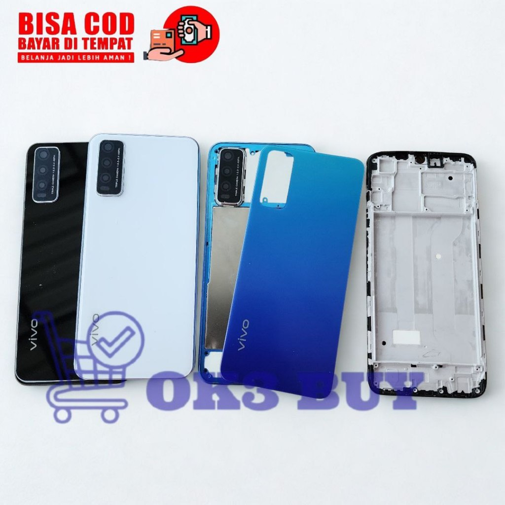 ฝาหลังด้านหลัง + กรอบ Lcd VIVO Y12S V2026 V2033 V2042 ฝาหลังปลอกที่อยู่ ...