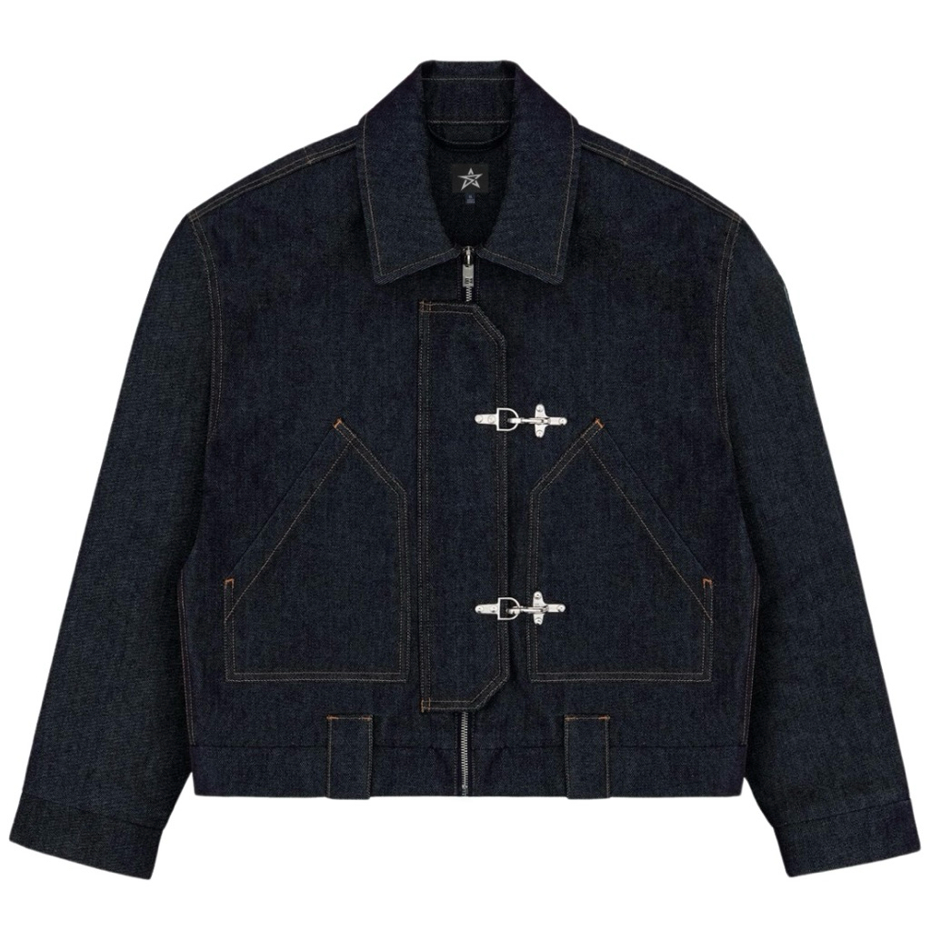 Sai - Fireman Claps Style Work Jackets Denim Boxy Outer Jacket Denim ...