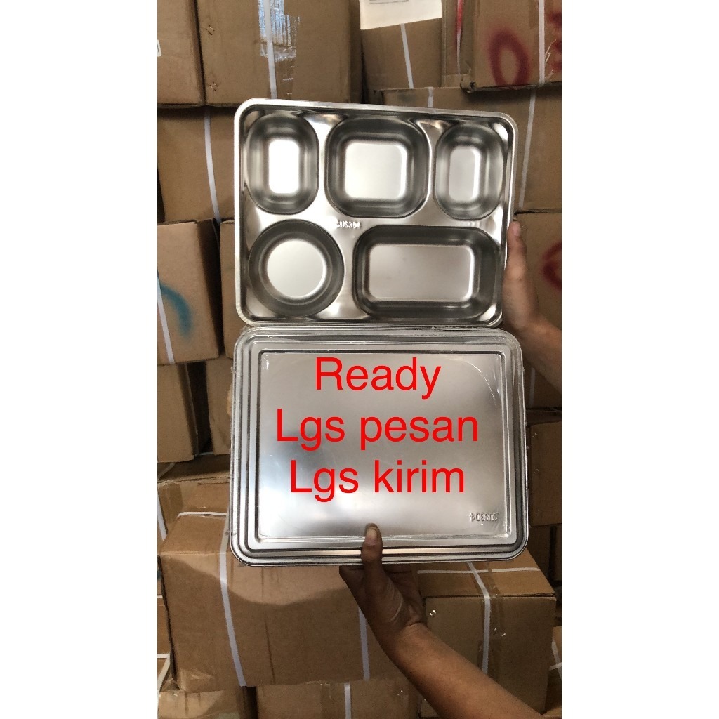 FoodTray Plate 5 Dividers Stainless Steel SUS Emboss 304 BGN - Place to ...