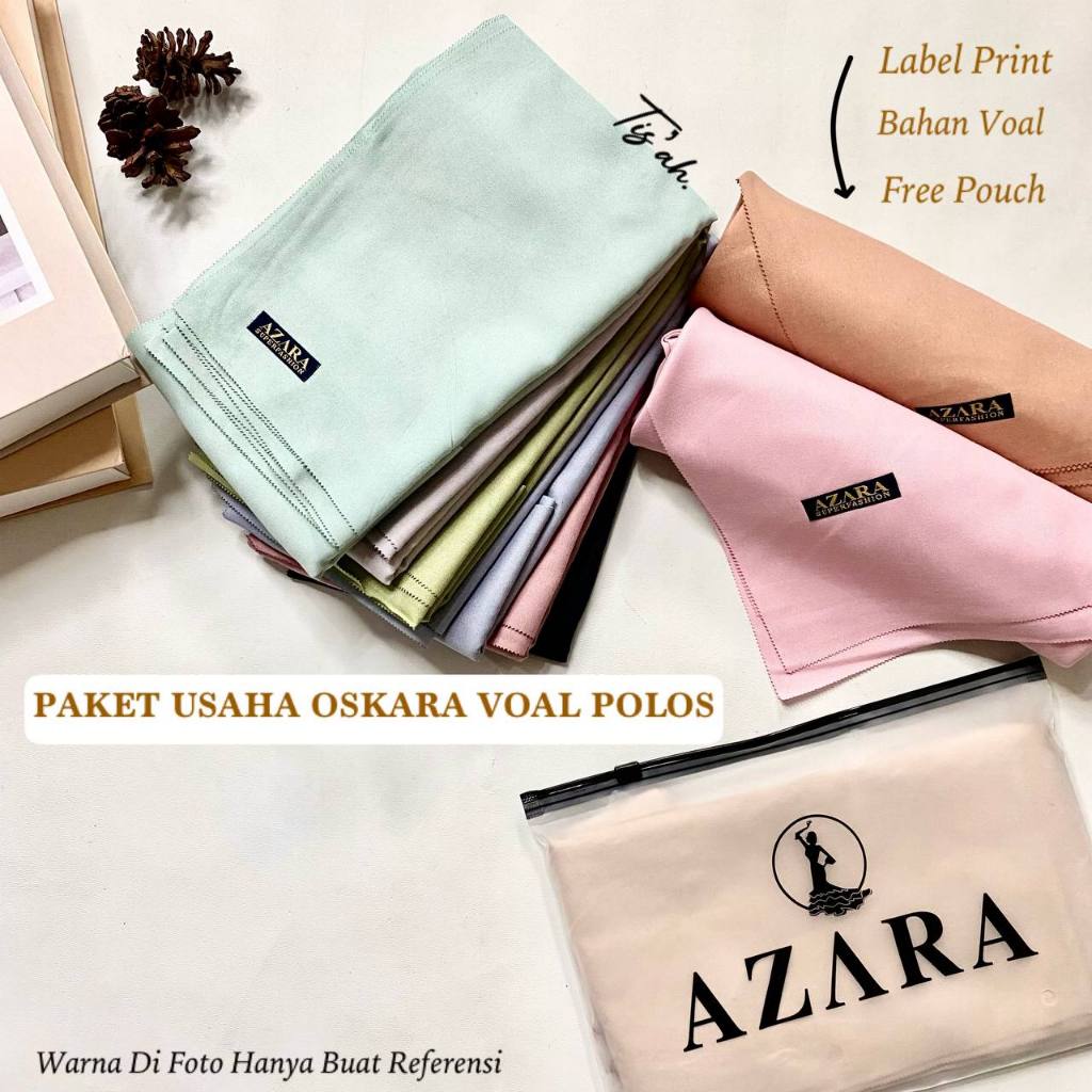 OSKARA PLAIN HIJAB PACKAGE LC VOAL PREMIUM POUCH PACKAGING LABEL ...