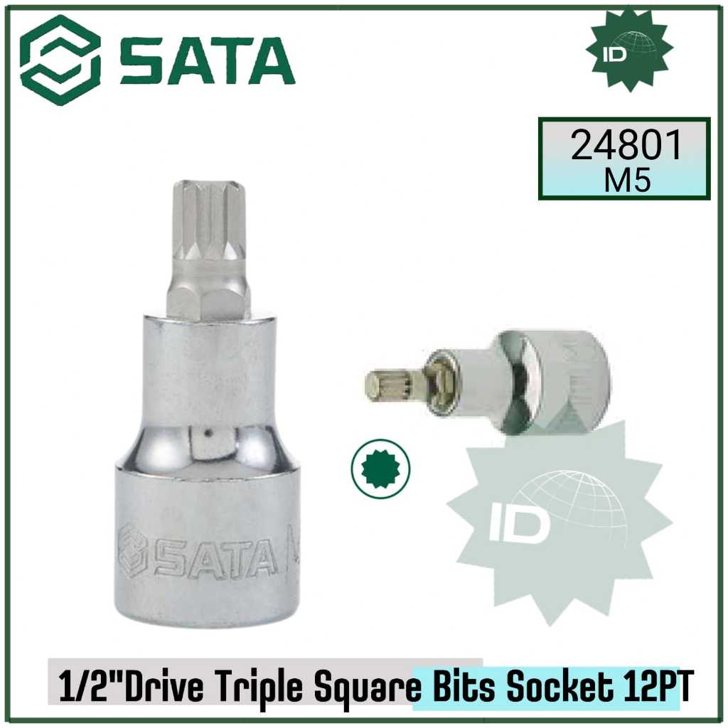 SATA Socket Bits 12PT M5 1/2" Dr. ซ็อกเก็ตบิต,50มมยาว24801เครื่องมือซา ...