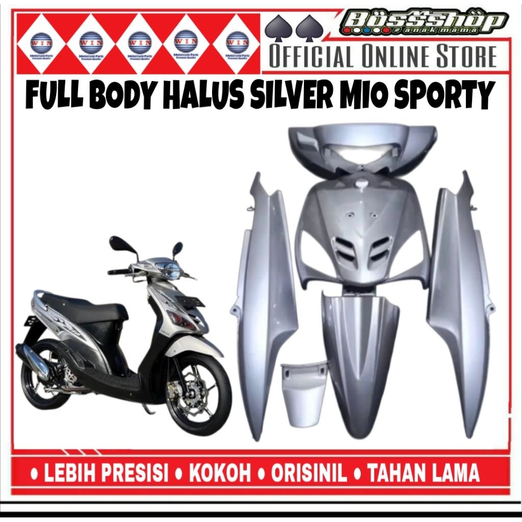 WIN - Fullset Body MIO SPORTY [SILVER] Batok / Front Fender / Front ...