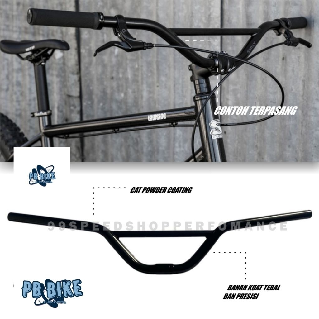 Standard Sunrise Bar แฮนด์จักรยาน 25.4/20.6 Sunrise สีดํา BMX MTB feral ...