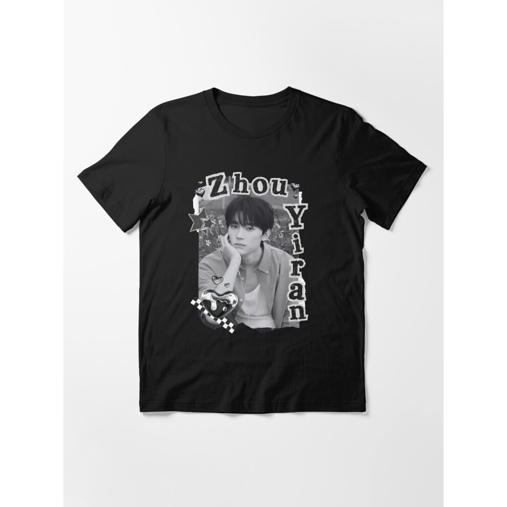 Zhou Haoran C-Drama Actor เสื้อยืด Essential การออกแบบ Collage สีดําและ ...