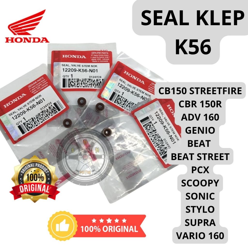 ซีลวาล์ว K56 ORI 1000% HONDA CB150, CBR 150R, ADV, GENIO, BEAT, BEAT ...