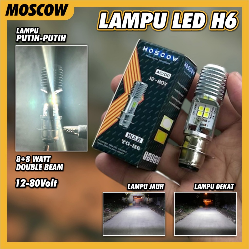 MATA H6 LED MAIN LIGHT 2 ด้านข้าง 8 EYE CURRENT AC DC 8 WATT 12V - 80V UNIVERSAL MATIC LED สีขาว ...